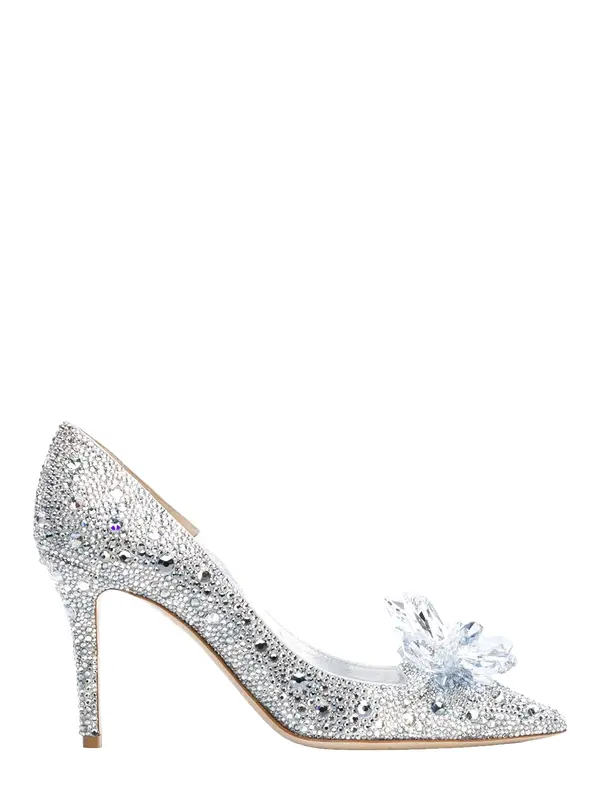 JIMMY CHOO Alia 85mm Crystal-embellished Pumps - Metallic