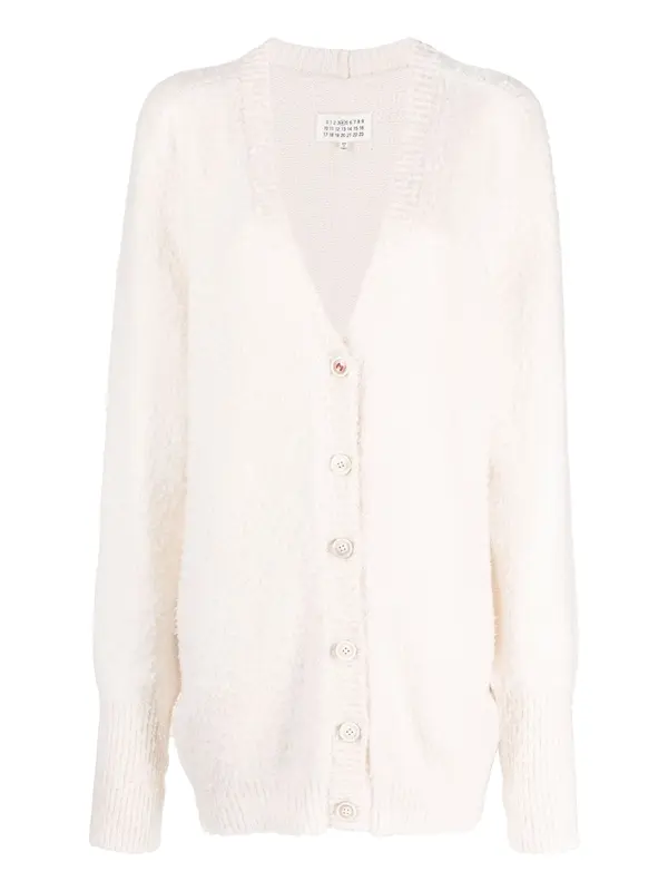 MAISON MARGIELA Knitted Button-up Cardigan - White