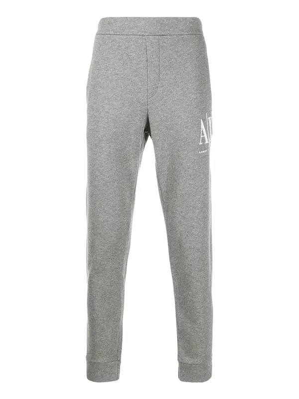 Armani Exchange Logo Embroidered Track Pants - Grey