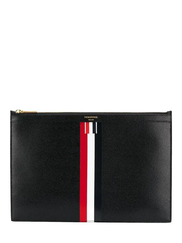 Thom Browne Tricolour Tablet Holder - Black