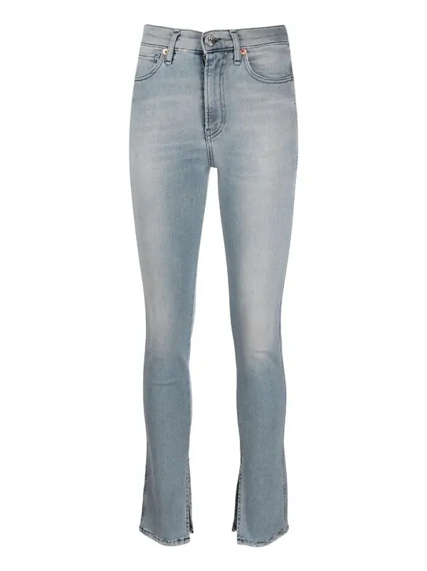 3x1 Slit-hem Skinny Jeans - Blue