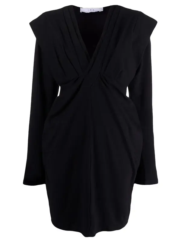 IRO PARIS V-neck Long-sleeved Mini Dress - Black