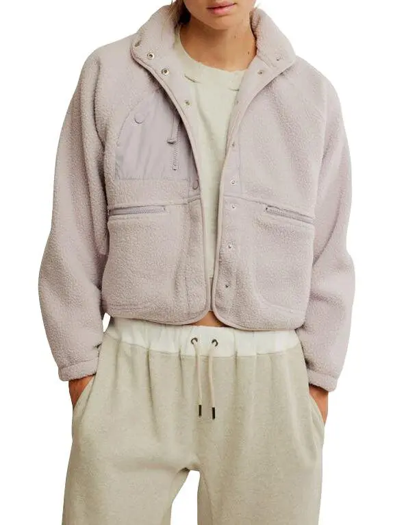 Free People Hit The Slopes Fleece Jacket - Oyster