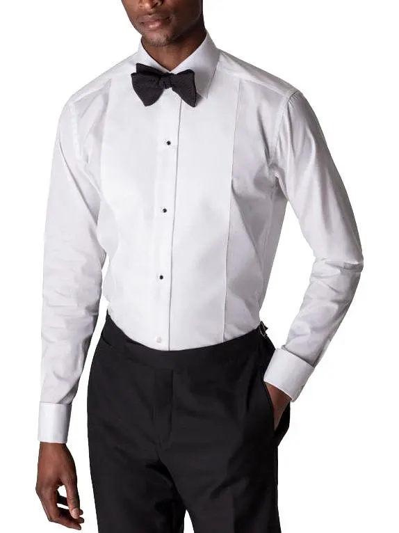 Eton Slim Fit Piqué Tuxedo Shirt - White