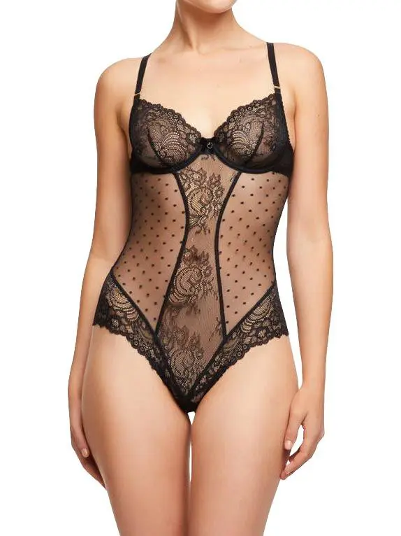 DITA VON TEESE Fiamma Underwire Bodysuit - Black
