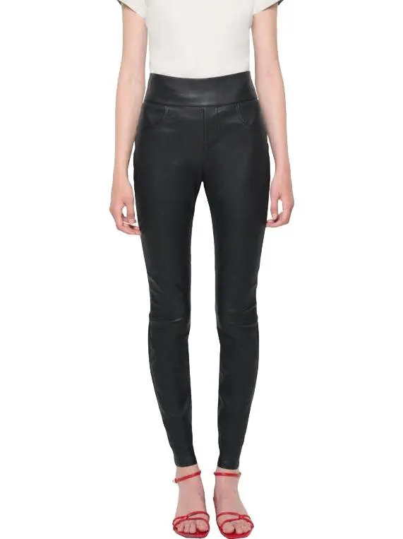 AS By DF Gigi Stretch Leather Leggings - Black