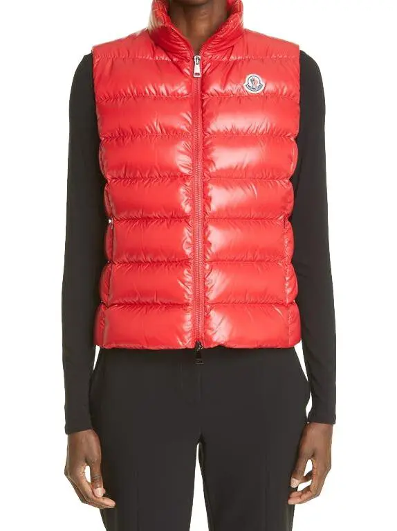 Moncler Ghany Water Resistant Puffer Vest - Red