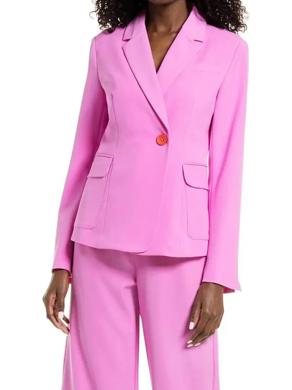 AMY LYNN Single-button Blazer - Bright Pink