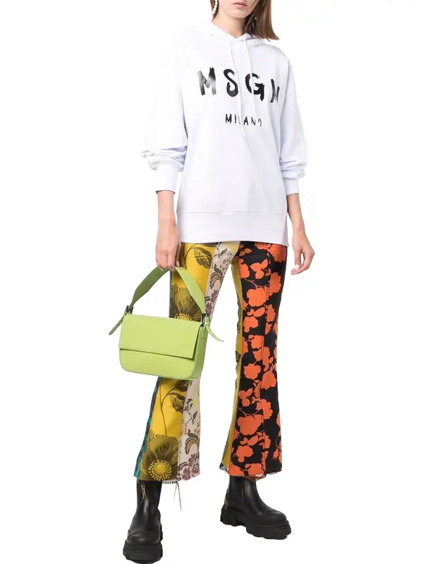 MSGM Logo-print Cotton Hoodie - White