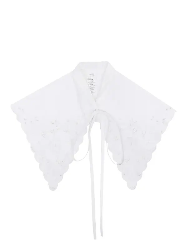 PATOU Embroidered Poplin Collar - White