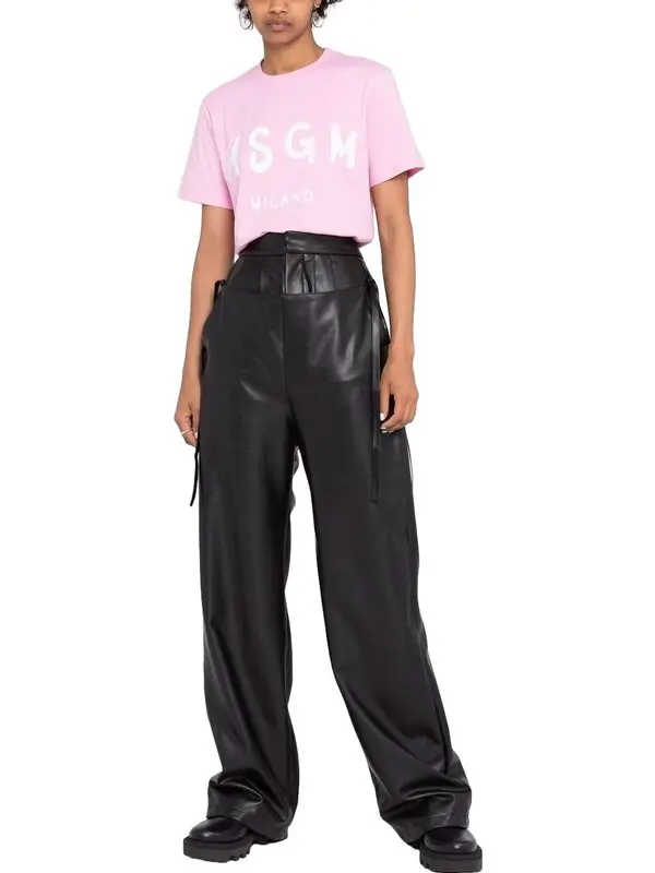 MSGM Logo-print T-shirt - Pink