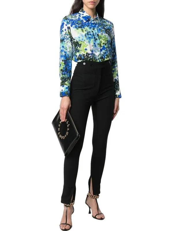 Stella McCartney High-waisted Skinny Trousers With Decorative Buttons - Black