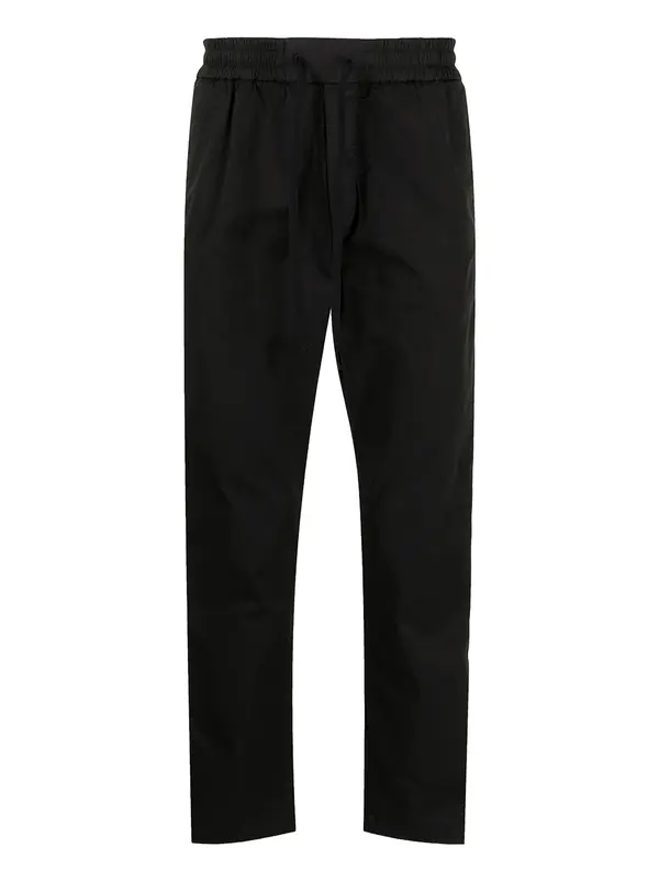 Iceberg Elasticated-waist Cotton-blend Trousers - Black