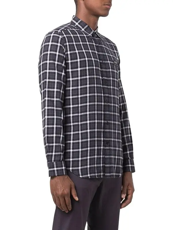 DIESEL Check-print Flannel Shirt - Black