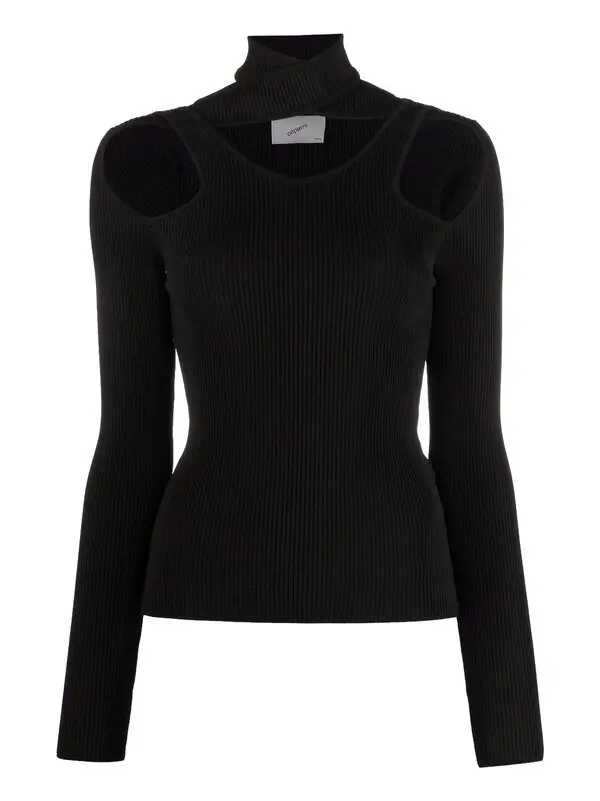 Coperni Cut-out Ribbed Sweater - Black