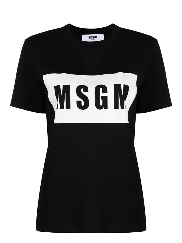 MSGM Logo-print Cotton T-shirt - Black