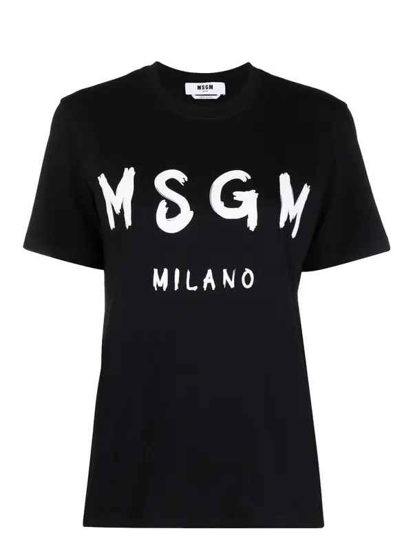 MSGM Logo-print Short-sleeved T-shirt - Black