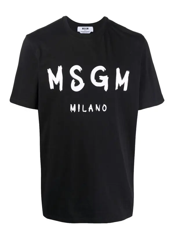 MSGM Logo-print Cotton T-shirt - Black