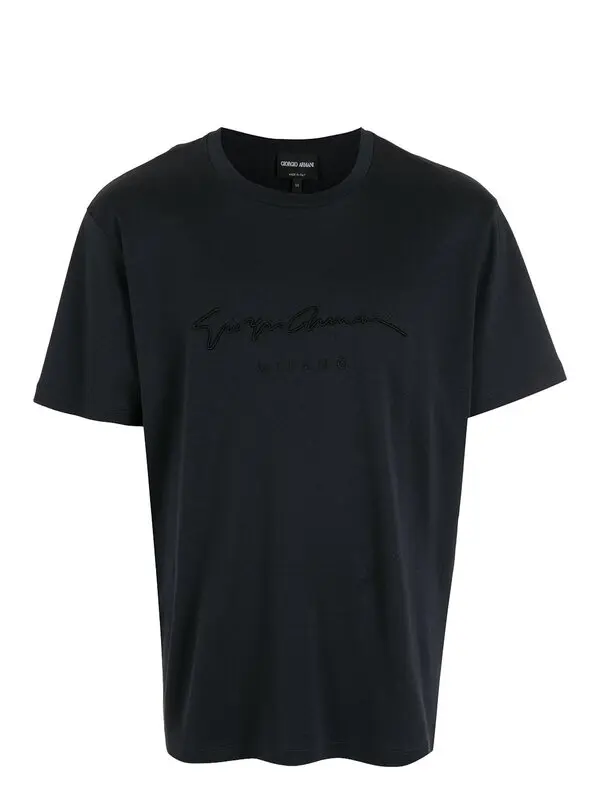 Giorgio Armani Short-sleeve Crew-neck T-shirt - Blue