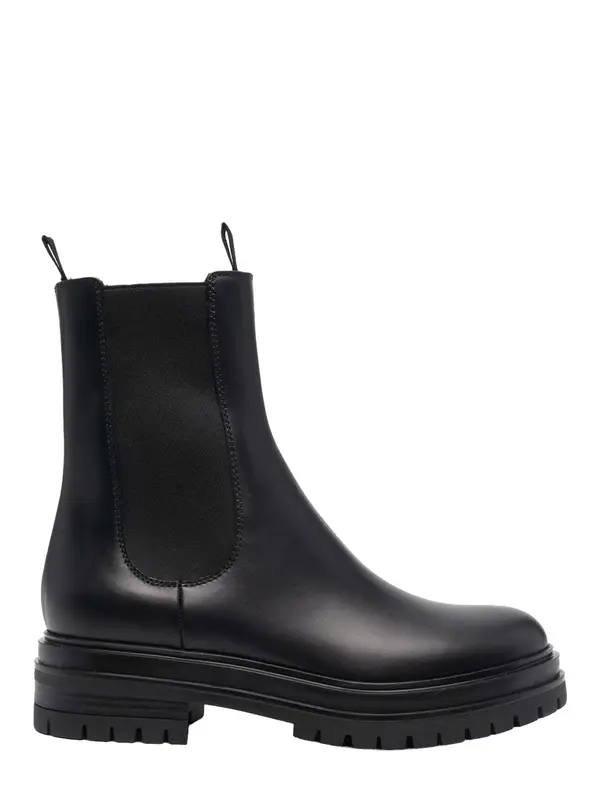 GIANVITO ROSSI Chunky Leather Chelsea Boots - Black