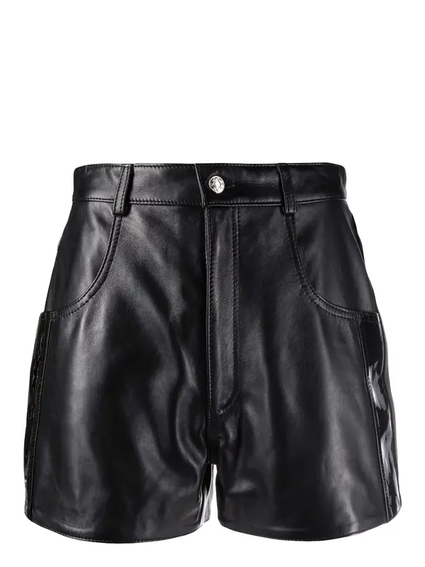 MANOKHI High-waisted Leather Shorts - Black