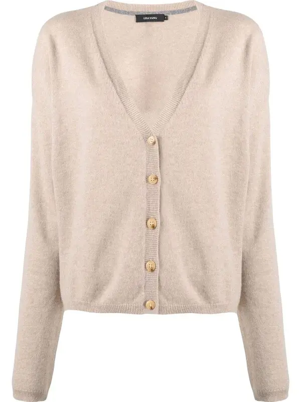 LISA YANG Button-up Cashmere Cardigan - Neutrals