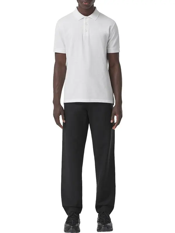 Burberry Monogram-embroidered Polo Shirt - White