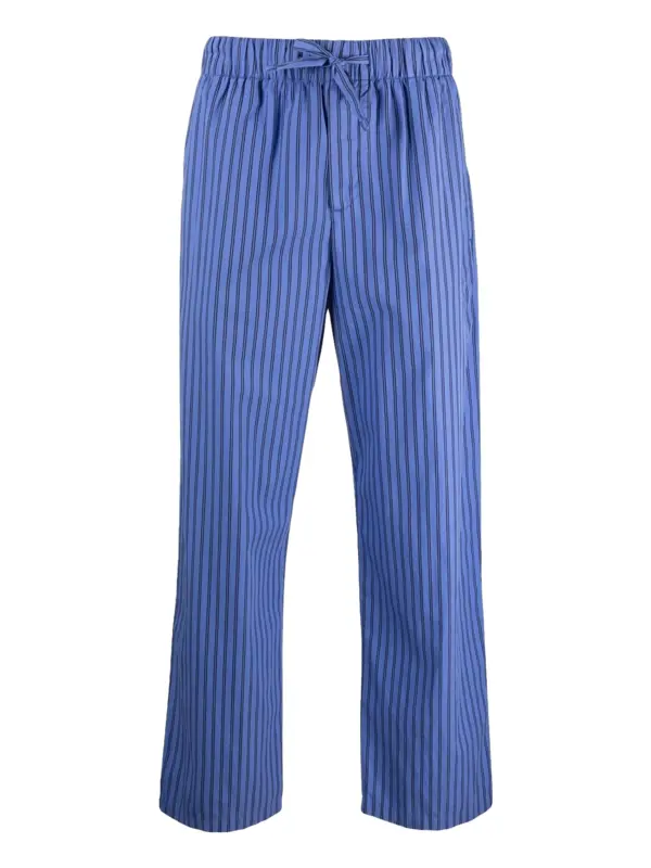 TEKLA Verneuil Stripe-pattern Pajama Trousers - Blue