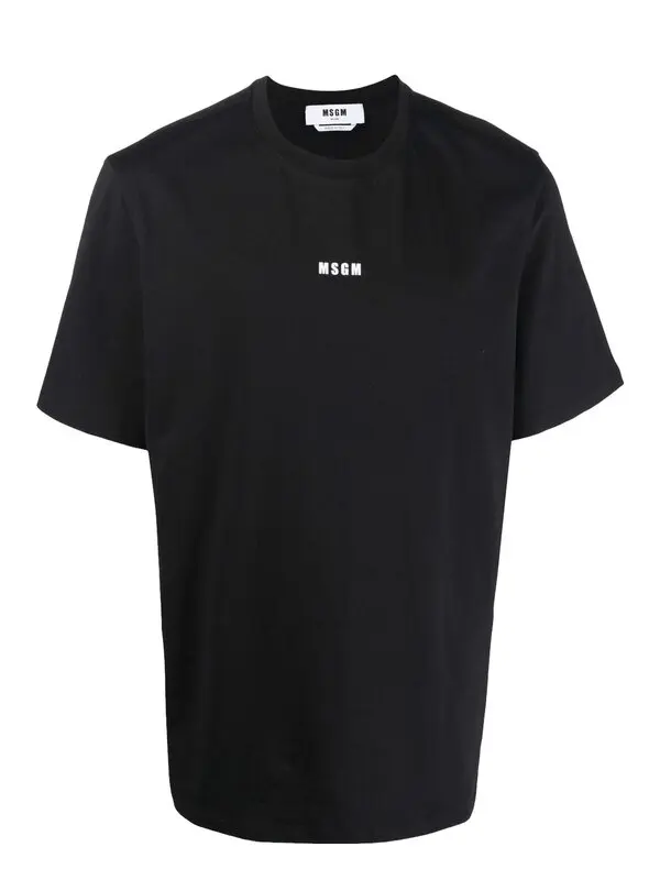 MSGM Logo-print Cotton T-shirt - Black
