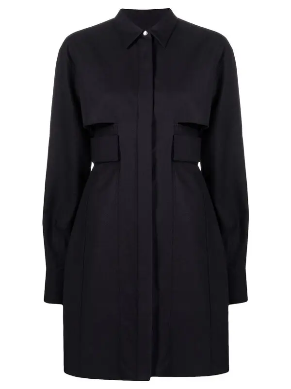 Givenchy Graphic Cut-out A-line Shirt Dress - Black