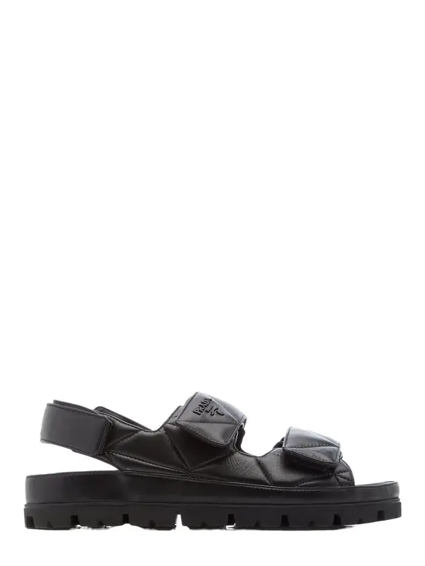 Prada Quilted Nappa Leather Sandals - Black