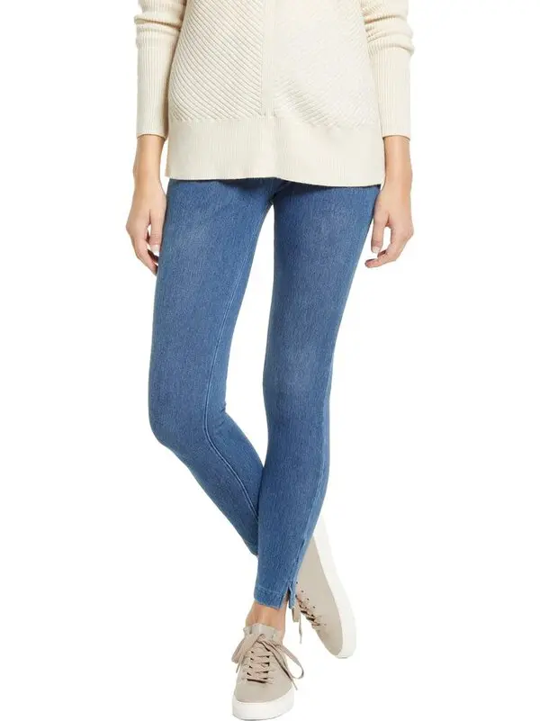 Lyssé High Waist Denim Leggings - Mid Wash