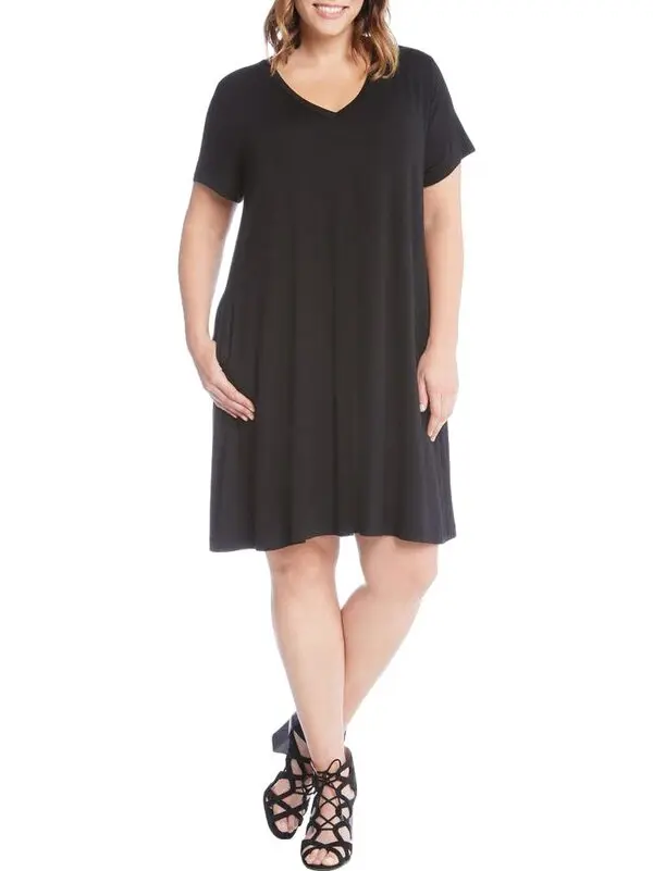 Karen Kane Quinn Pocket Shift Dress - Black