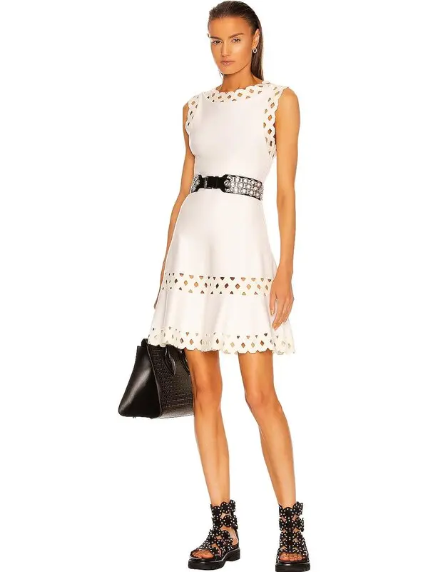 Alaïa Edition Sleeveless Knit Dress - Blanc