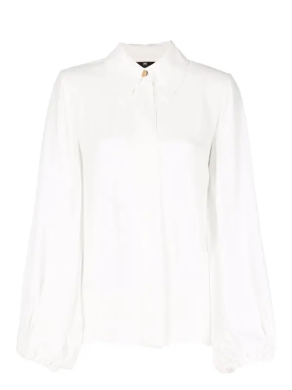 Elisabetta Franchi Draped Sleeve Blouse - White