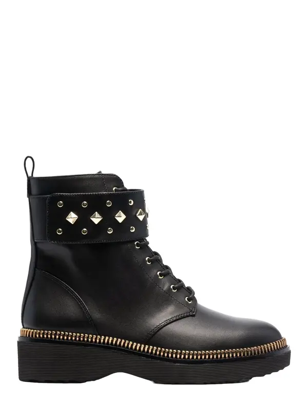 Michael Kors Haskell Spike-strap Leather Boots - Black