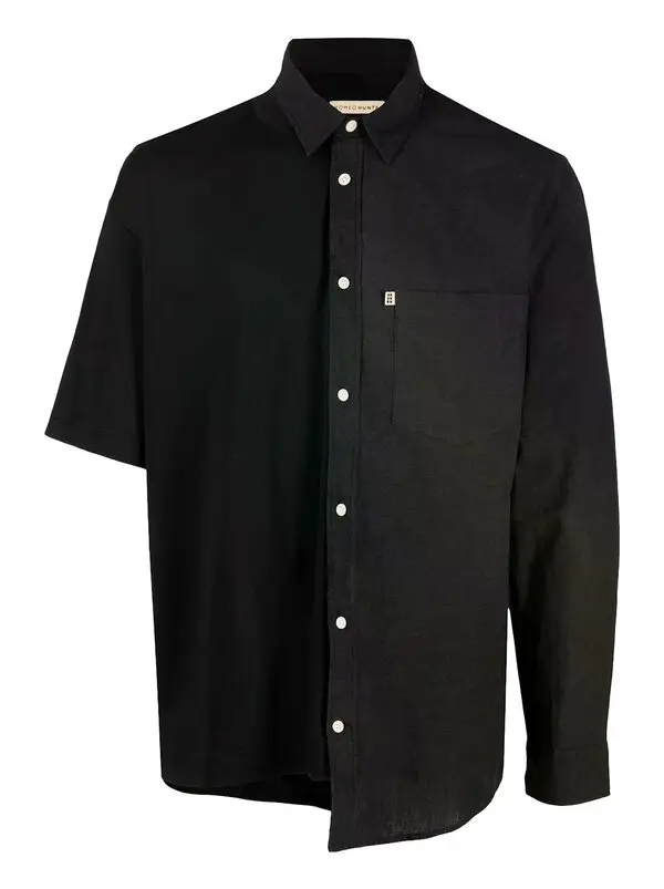 ROMEO HUNTE Asymmetric Button-down Shirt - Black