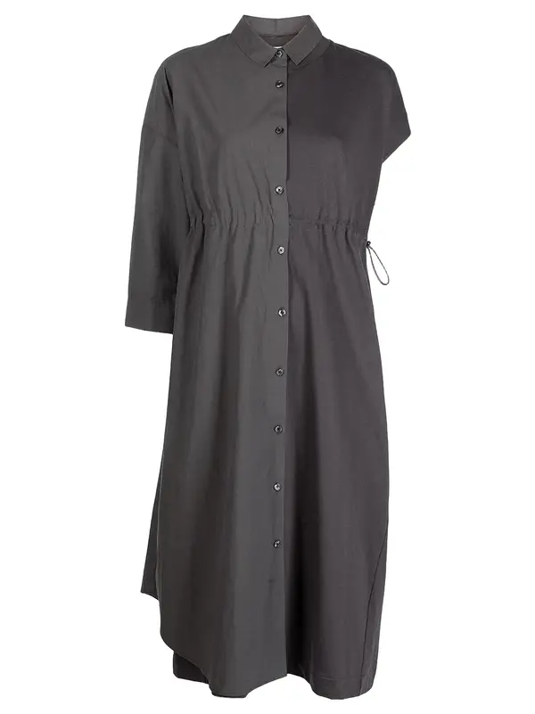 ROMEO HUNTE Asymmetric-sleeve Shirtdress - Grey