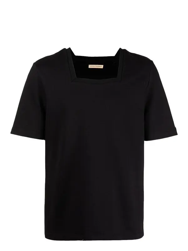 ROMEO HUNTE Terry Square-neck T-shirt - Black