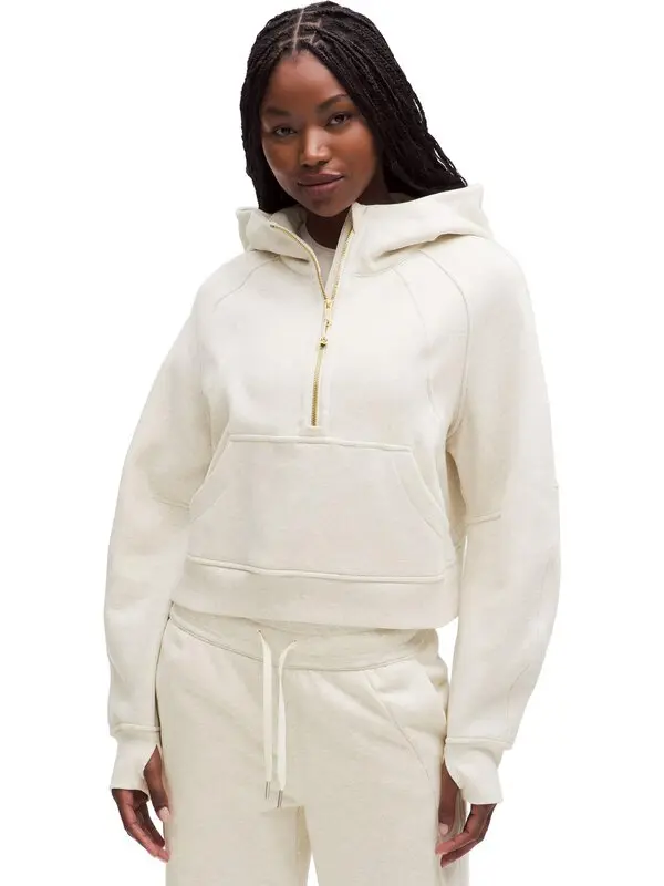 Lululemon Scuba Oversized Half-zip Hoodie - Heathered Bone/gold
