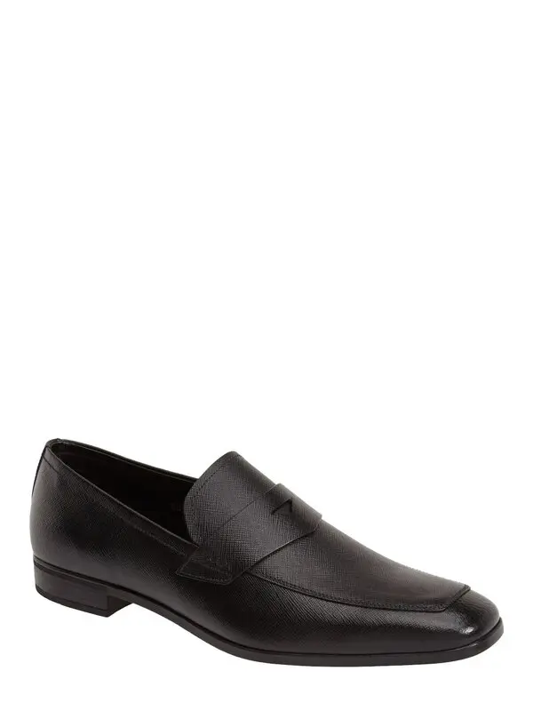 Prada Saffiano Leather Penny Loafer - Black