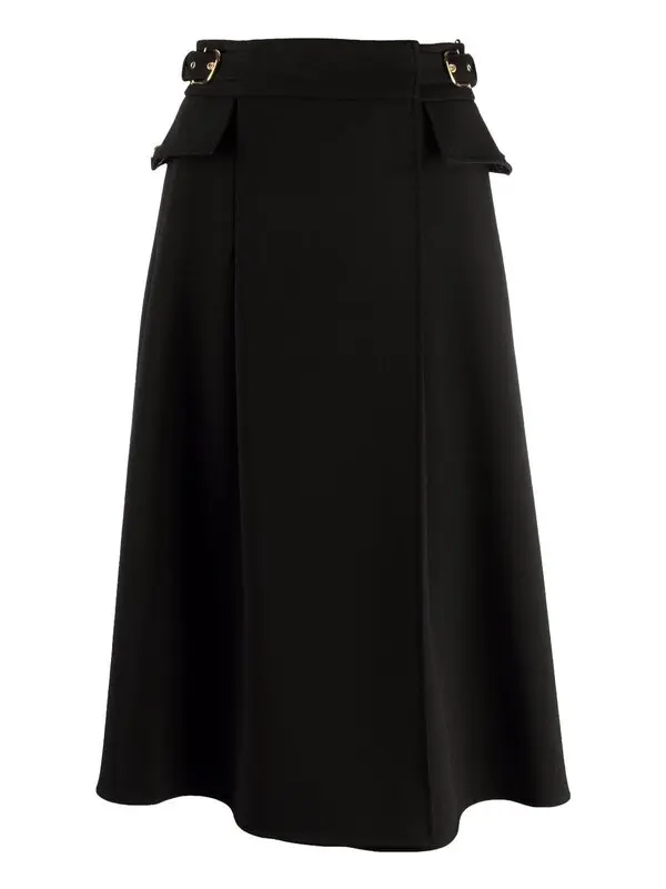Elisabetta Franchi Flap-pocket A-line Skirt - Black