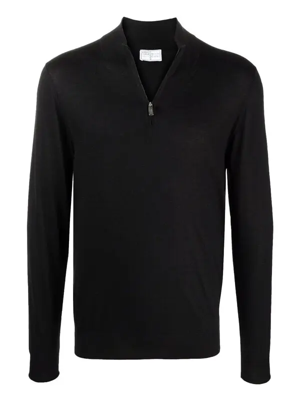 Fedeli Roll-neck Rib-trimmed Jumper - Black