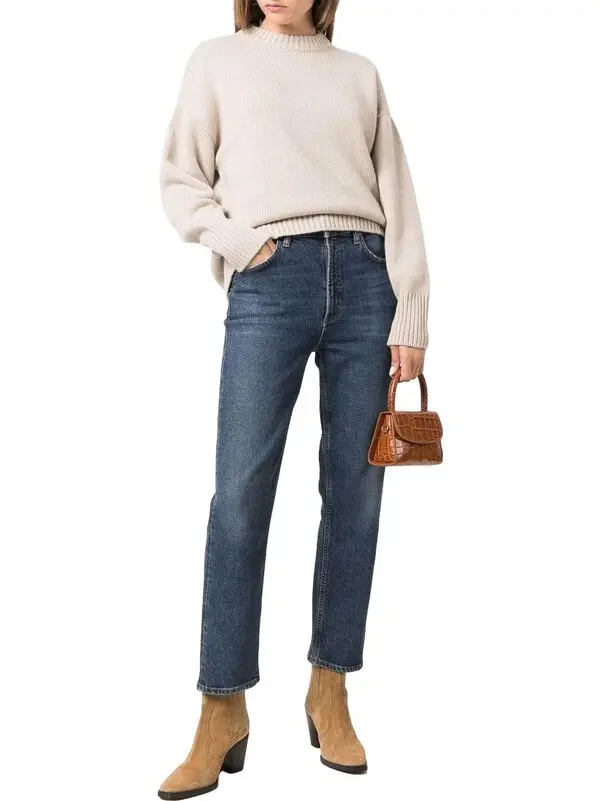 LISKA Ribbed-trim Cashmere Jumper - Neutrals