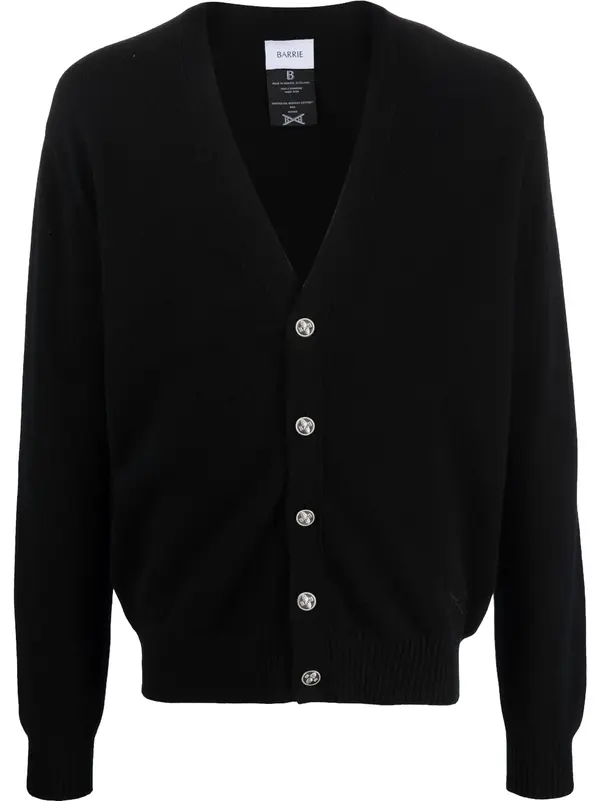 BARRIE Buttoned-up Cashmere Cardigan - Black