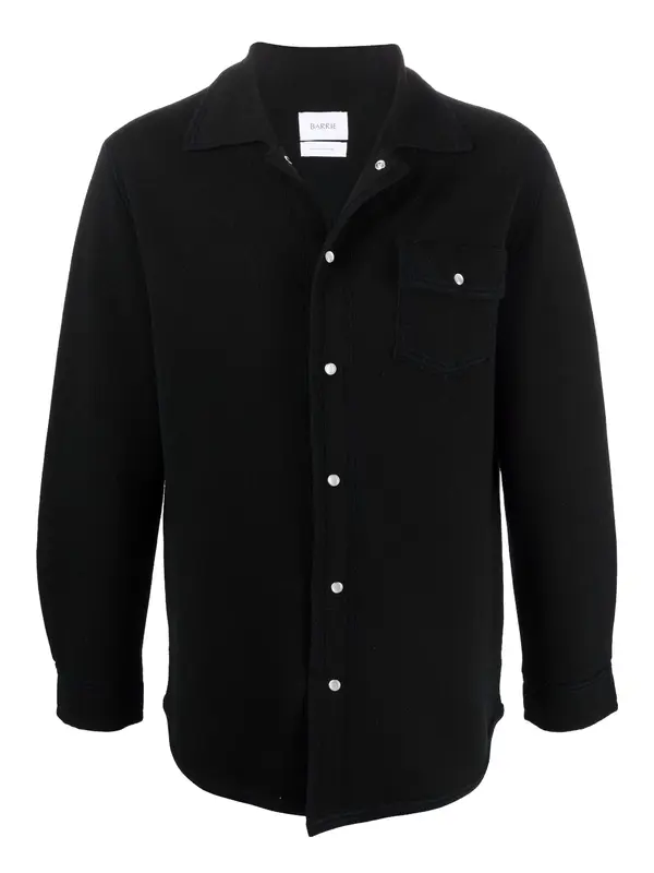 BARRIE Flap-pocket Cashmere Overshirt - Black