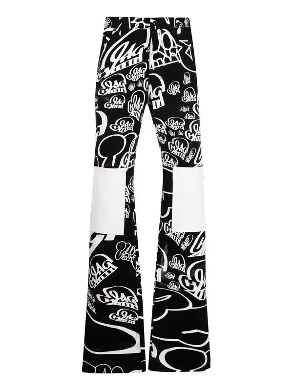 Off-White Printed Straight-leg Jeans - Black