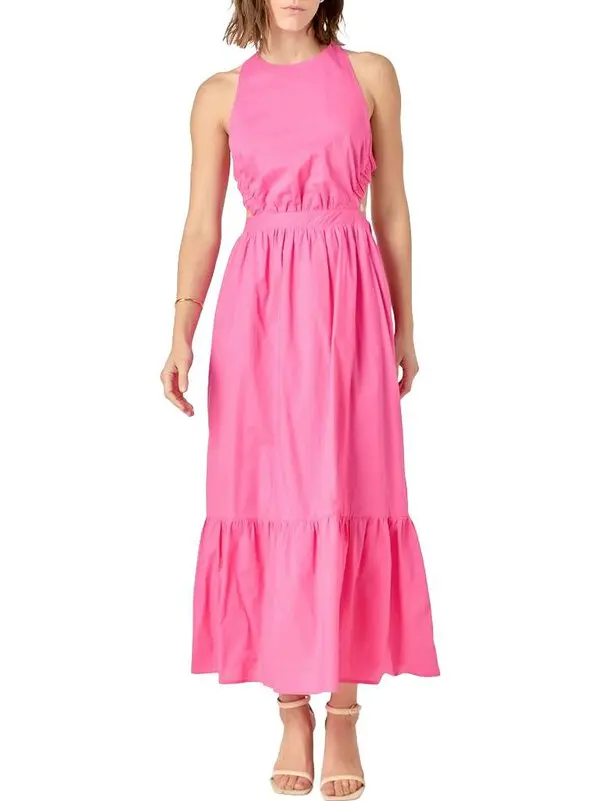 English Factory Open Back Dress - Fuchsia
