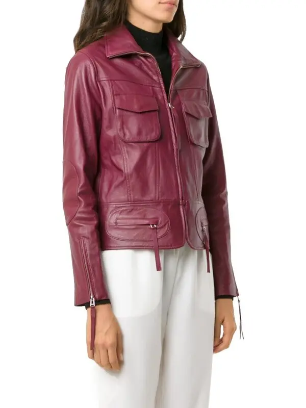 OLYMPIAH Arcadio Leather Jacket - Red