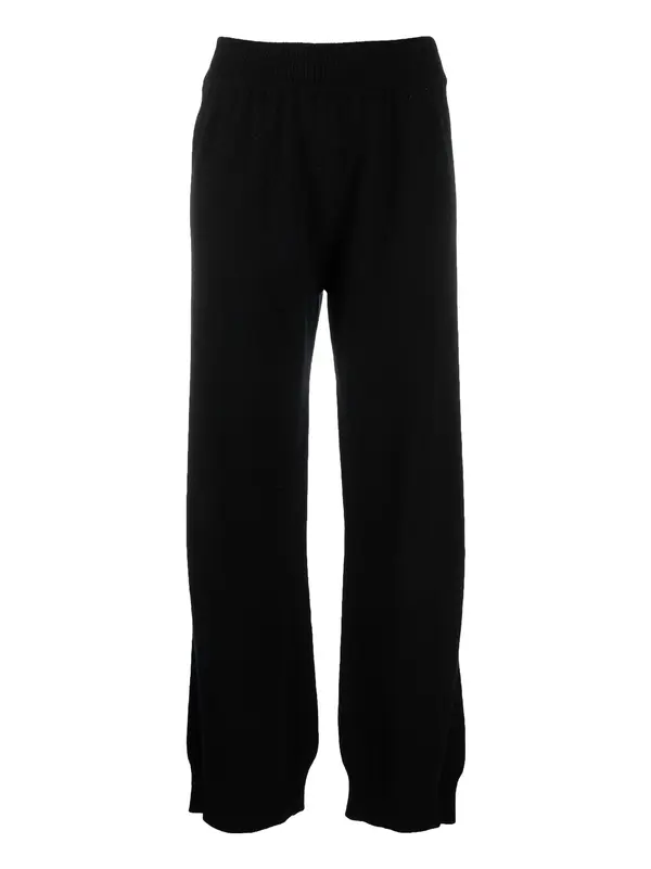 BARRIE Tapered-leg Cashmere Trousers - Black
